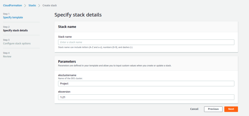 Steps To Create Eks Cluster Using Cloudformation On Aws